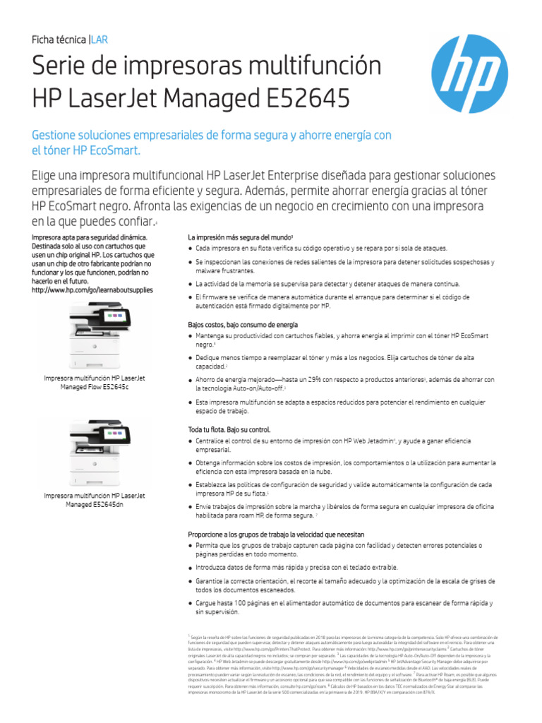 HP E52645 - Imp-Mediana | PDF | Impresora (Computación) | Escáner de imagen