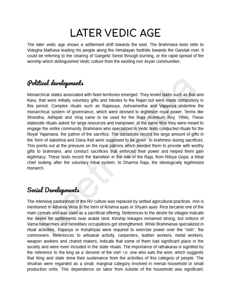 Later Vedic Age | Download Free PDF | Vedas | Indian Religions