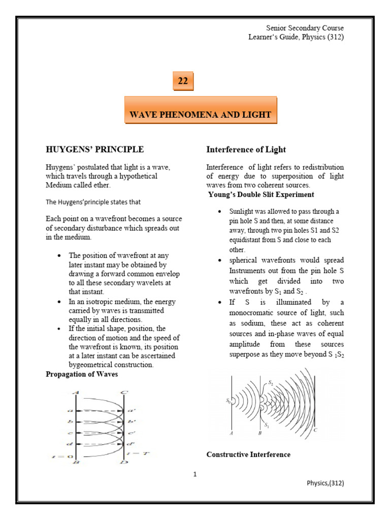 Wave Phenomena and Light | PDF | Diffraction | Waves