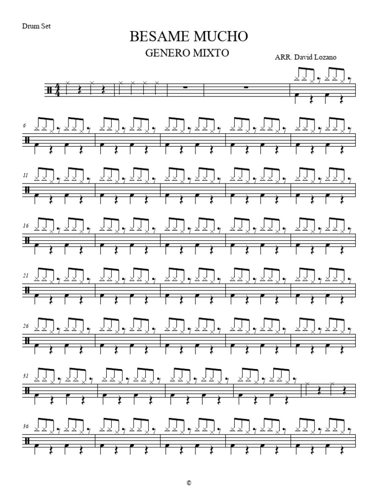 besame mucho - Drum Set | PDF