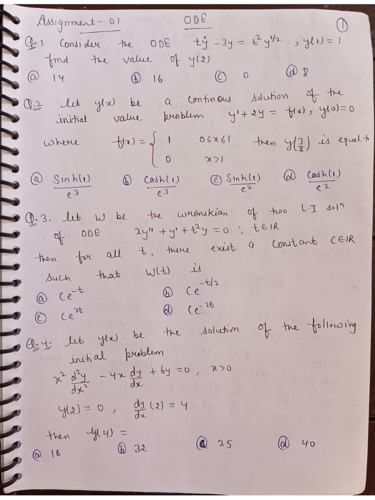 ODE Assignment 01 | PDF