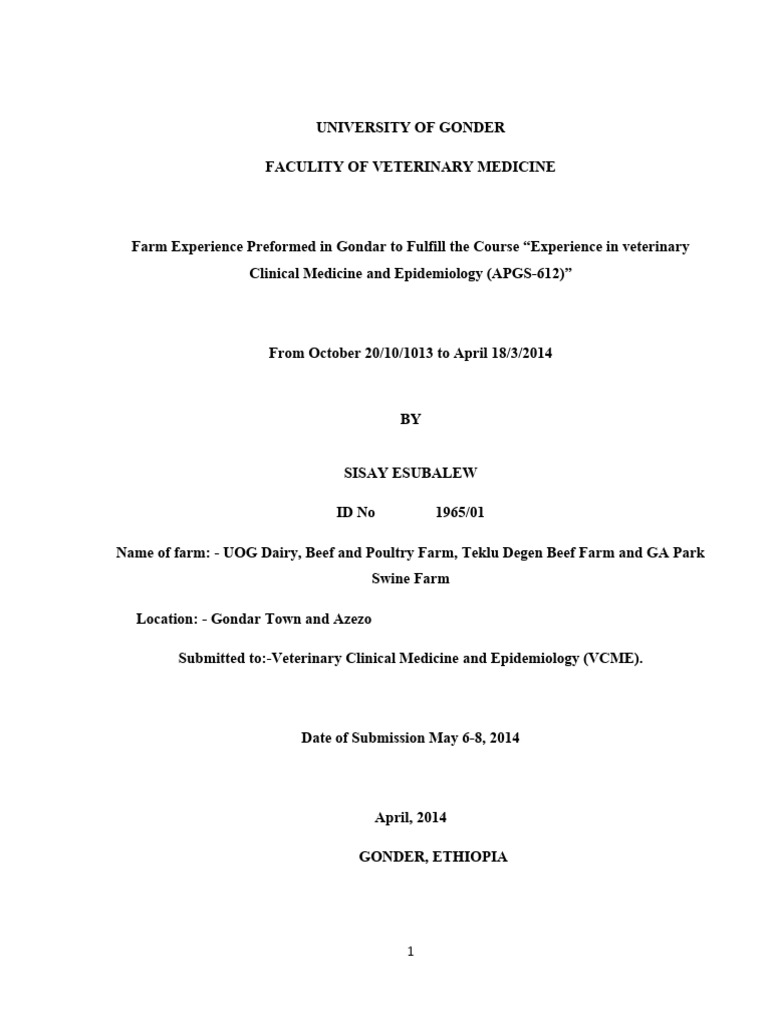 Best Farm For Veterinary Graduate Candidates | PDF | Dairy Cattle ...