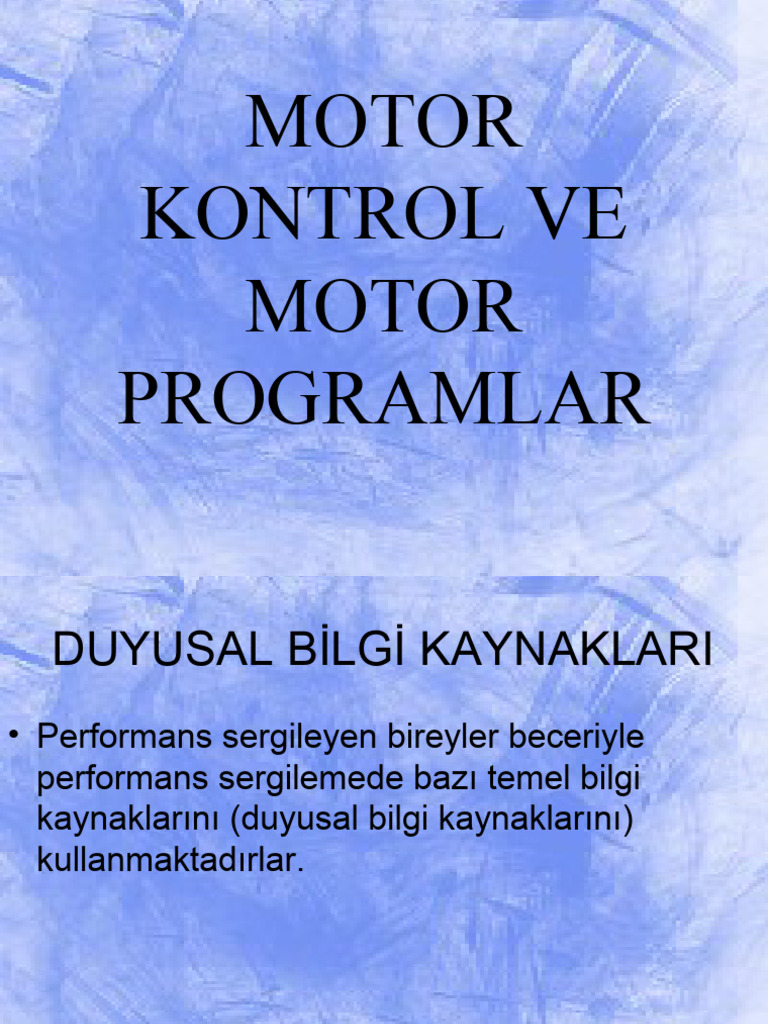 Motor Kontrol Ve Motor Programlar | PDF