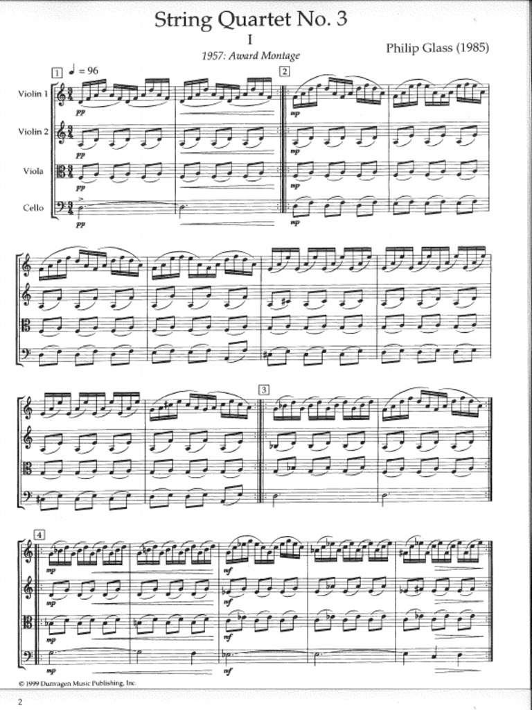 Glass String Quartet No 3 | PDF