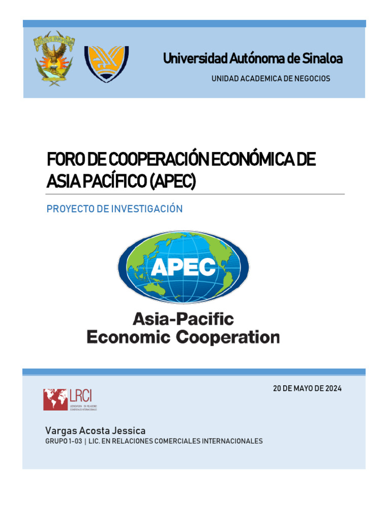 APEC Investigación | PDF | Cooperacion economica Asia Pacifico | Pequeñas y medianas empresas