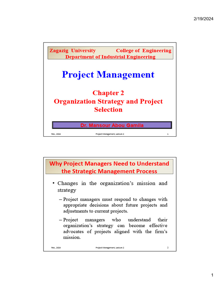 2 - Project Management - Lecture 2 - Chapter 2 | PDF | Project Management | Internal Rate Of Return