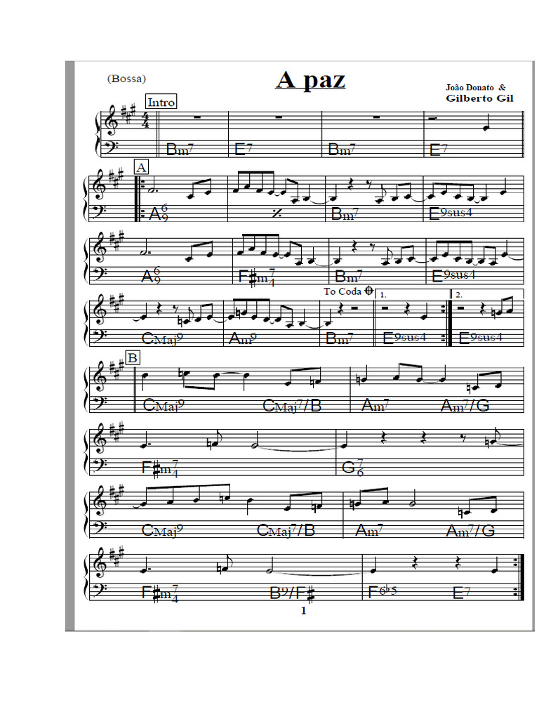 A Paz Gilberto Gil Melodia | PDF