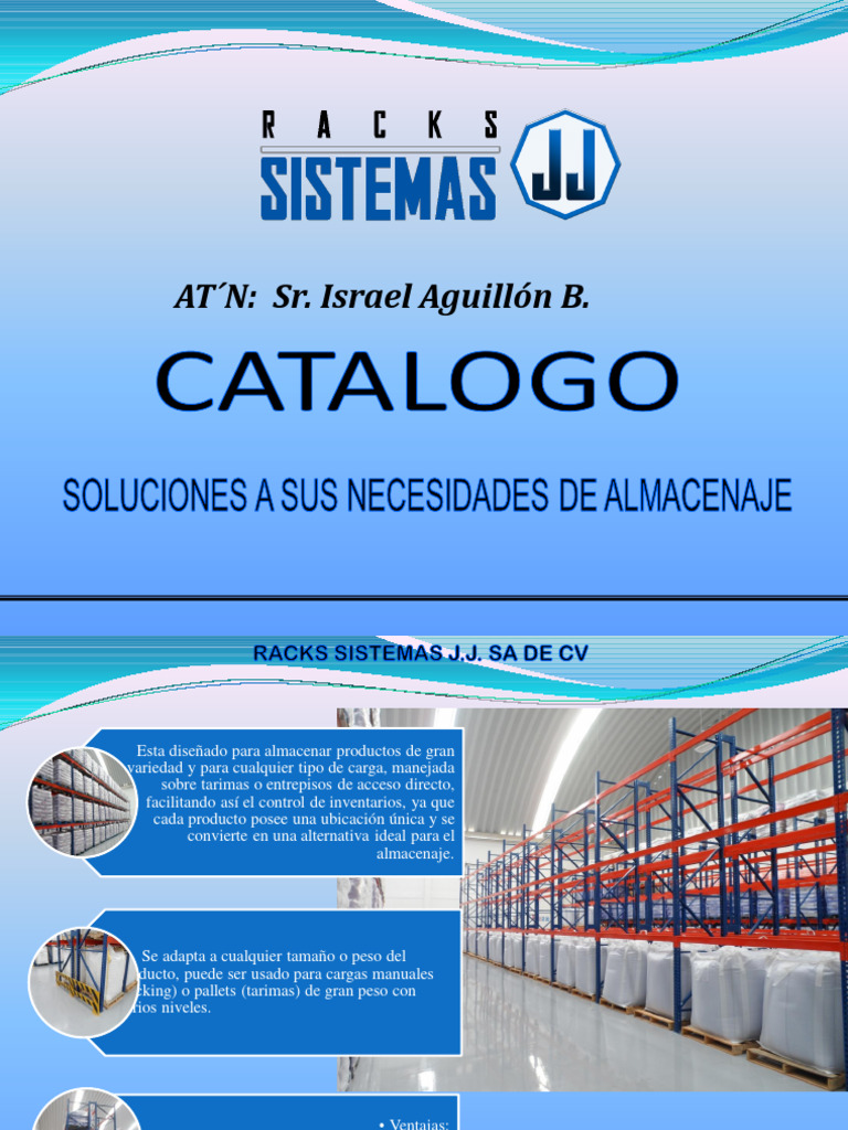 Catalogo Racks Sistemas JJ | PDF | Máquina elevadora