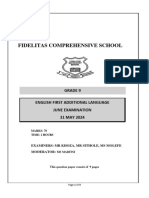Grade9_LO_JuneExam_Memo_2025 | PDF | Sexually Transmitted Infection | Human Sexuality