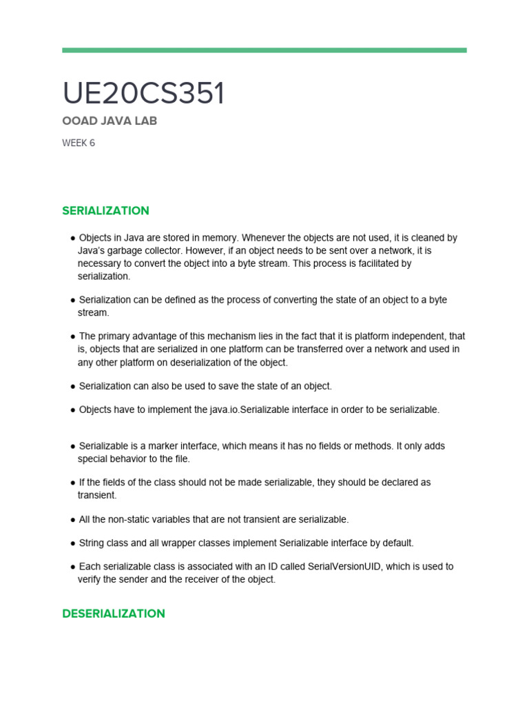 Serialization Download Free Pdf Class Computer Programming Software Development