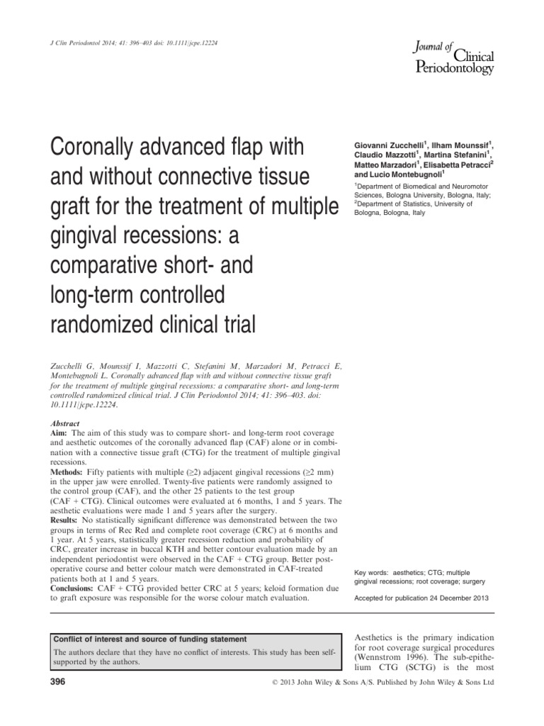 CAF vs CTG for Gingival Recession Treatment | PDF | Periodontology ...