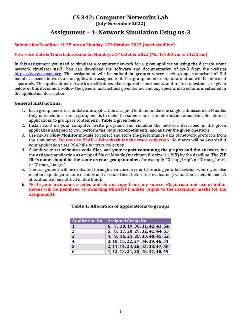 CS 342 - Assignment 4 - October - 2022 - NS3 | PDF | Transmission ...