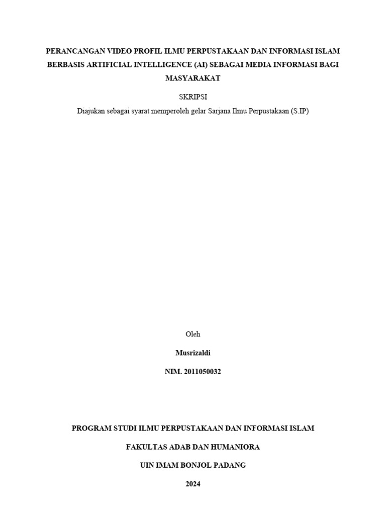 Perancangan Video Profile Ipii. | PDF