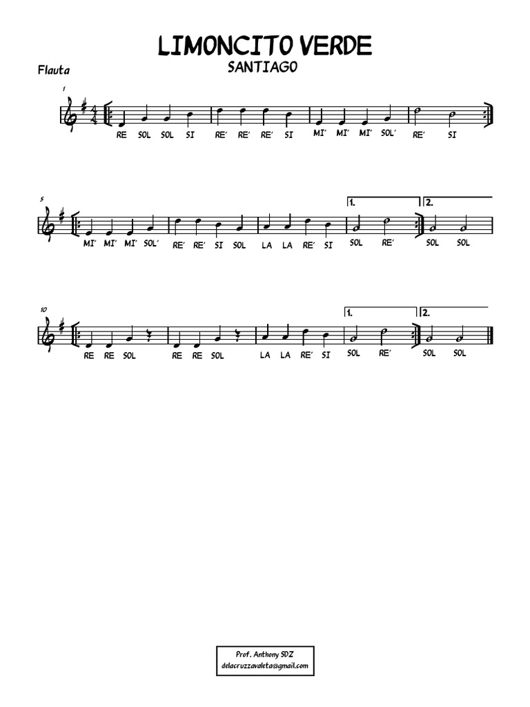 LIMONCITO_VERDE (1)-Flauta_de_Pan | PDF