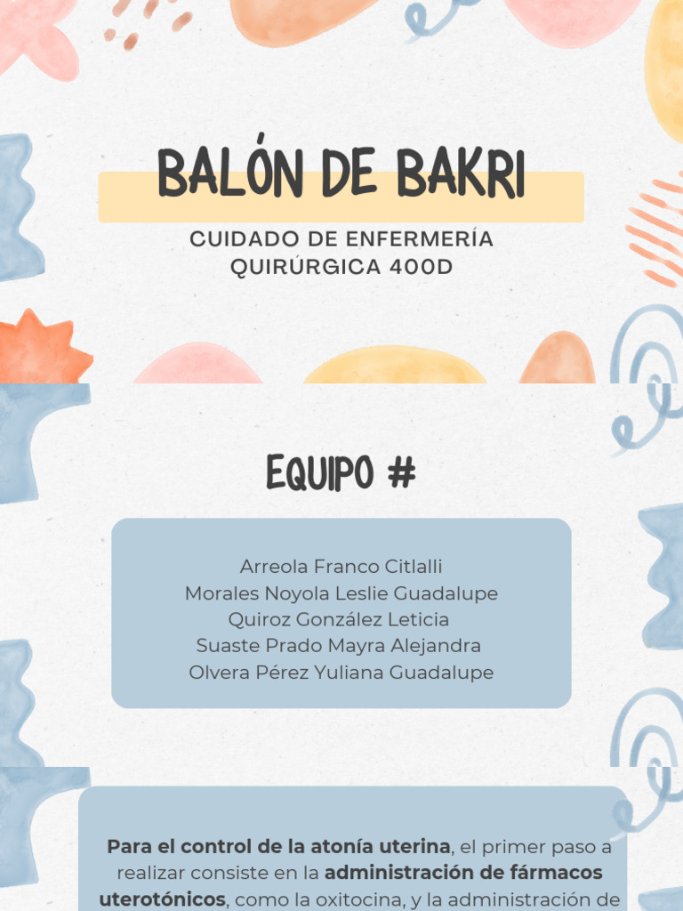 Balon de Bakri | PDF | Medicina CLINICA | Reproducción humana