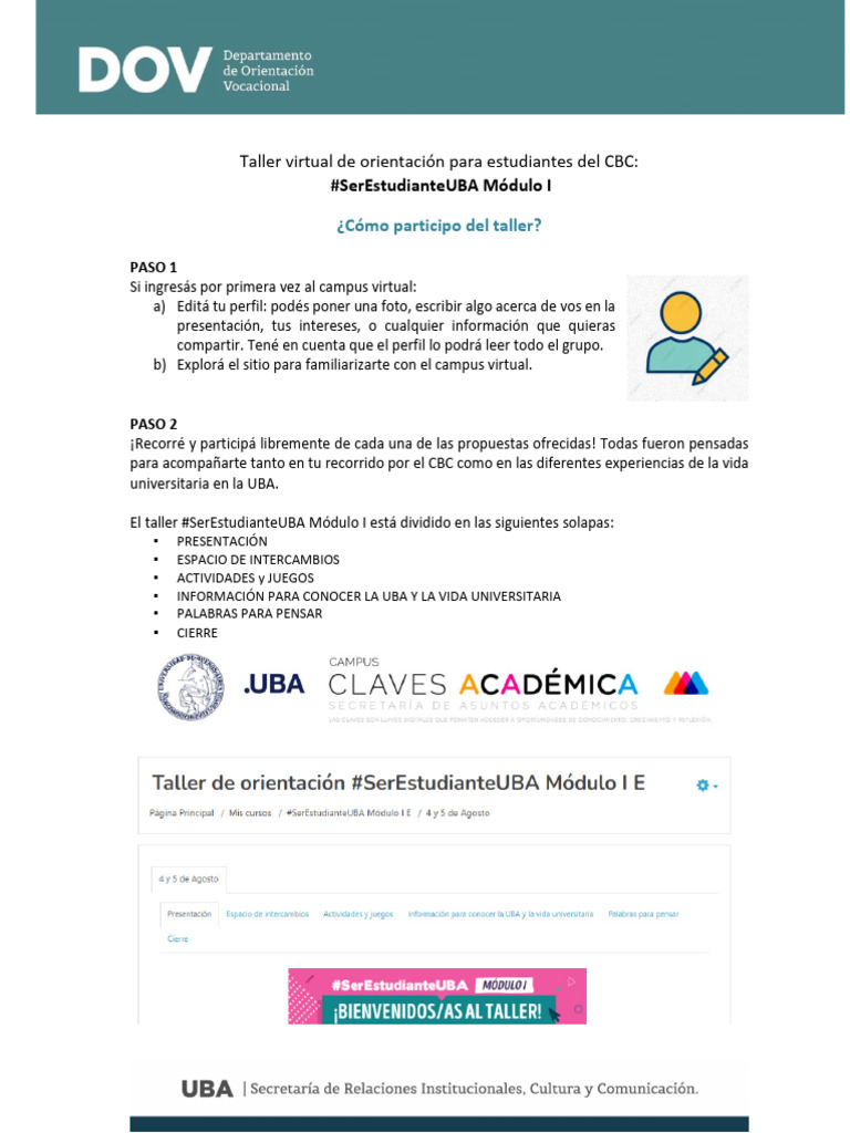 2024 Cómo Participo en El Taller Modulo I | PDF