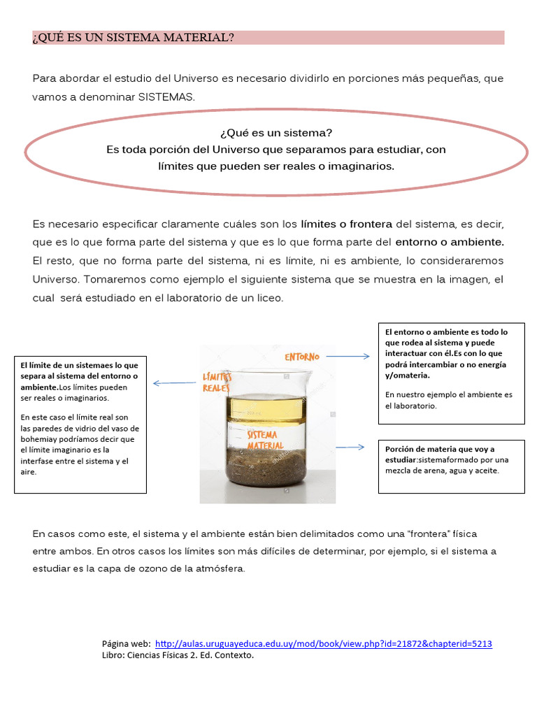 Definición de Sistema Material en Física | PDF | Universo | Ciencias ...