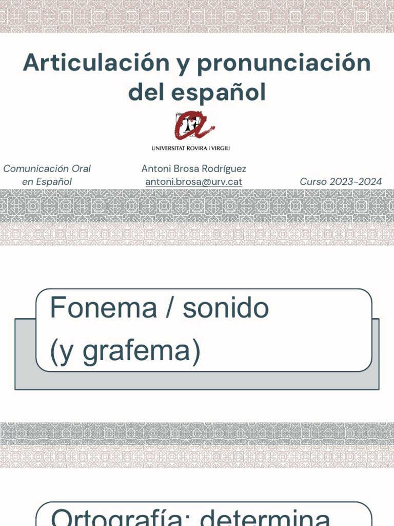 Fonología y pronunciación del español | PDF | Vocal | Voz humana