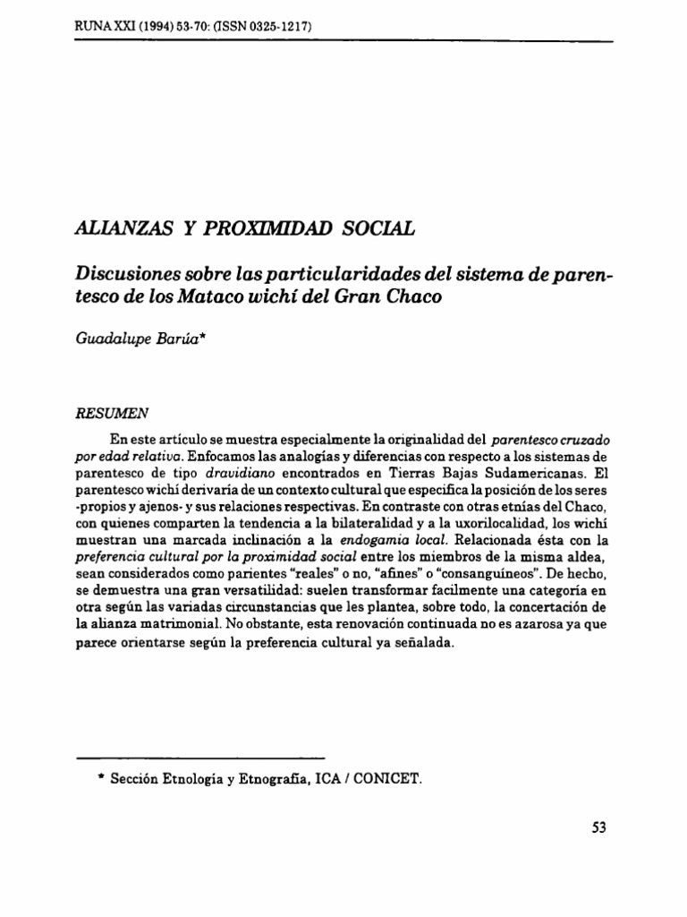 Barúa Guadalupe (1994) - Alianzas y Proximidad Social | PDF ...