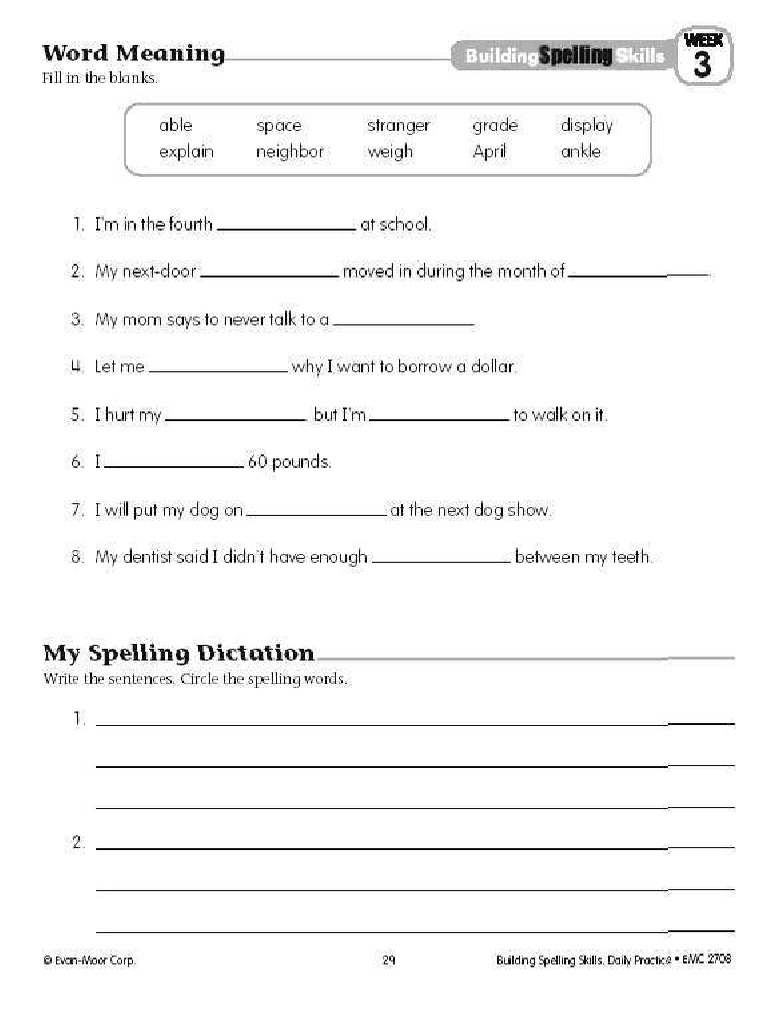 Building Spelling Skills Level 4-29 | PDF