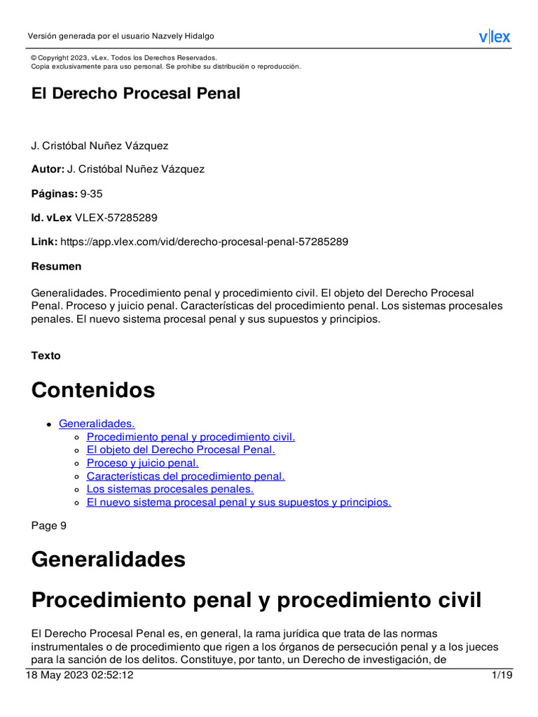 1 Generalidades - El Derecho Procesal Penal El Derecho Procesal Penal | Descargar gratis PDF ...