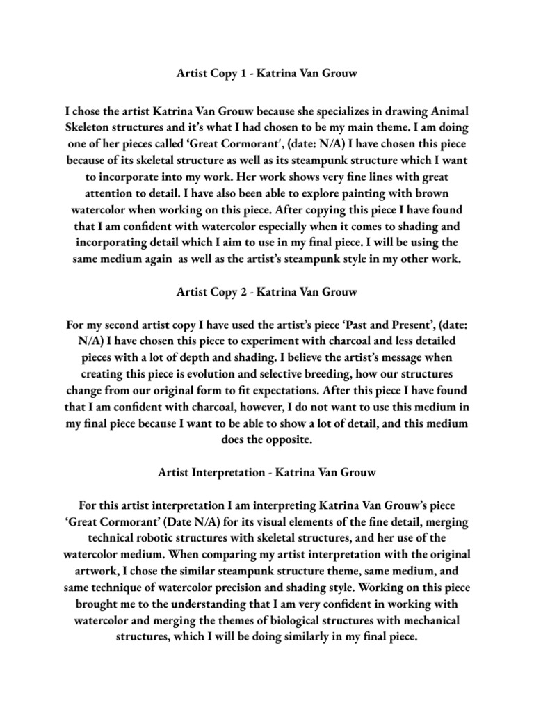 Katrina Van Grouw Art Analysis | PDF | Drawing