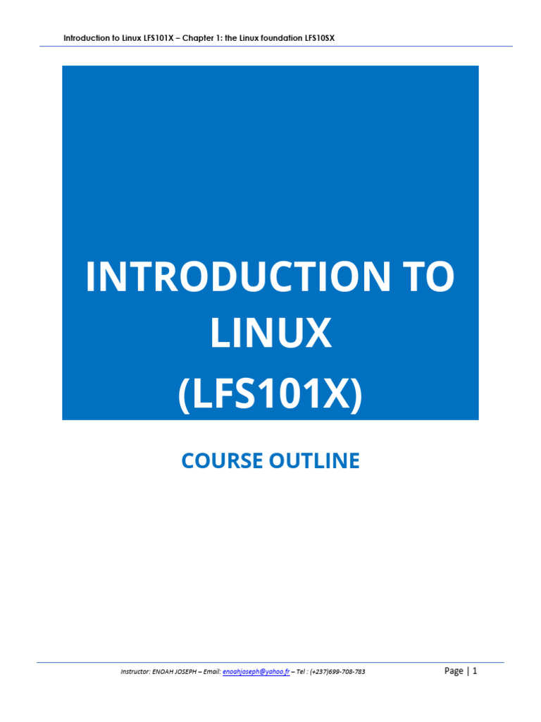 Introduction To Linux LFS101X Syllabus | PDF | Computers