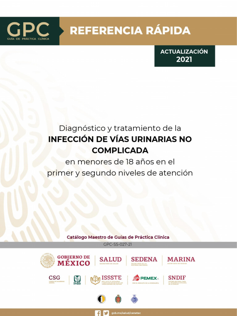 GPC Rapida-Ivu 2021 - GPC-SS-027-21 | PDF | Infección del tracto urinario | Medicina CLINICA