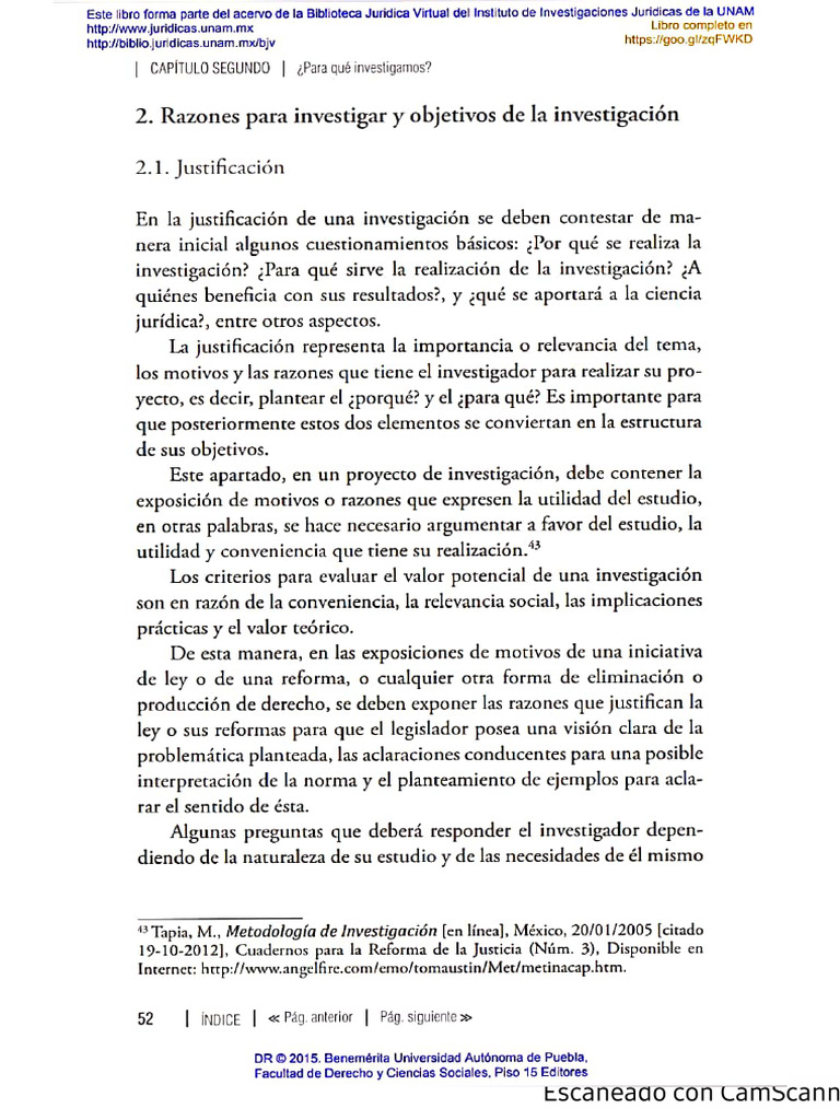 Capítulo 2. ¿Para Qué Investigasmos, Tema 2. Razones para Investigar y Objetivos de La ...