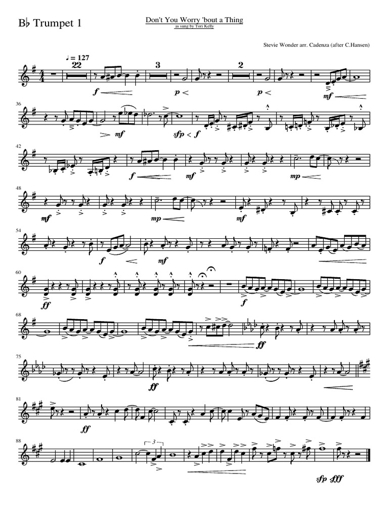 Don't You Worry 'Bout a Thing - Trumpet | PDF