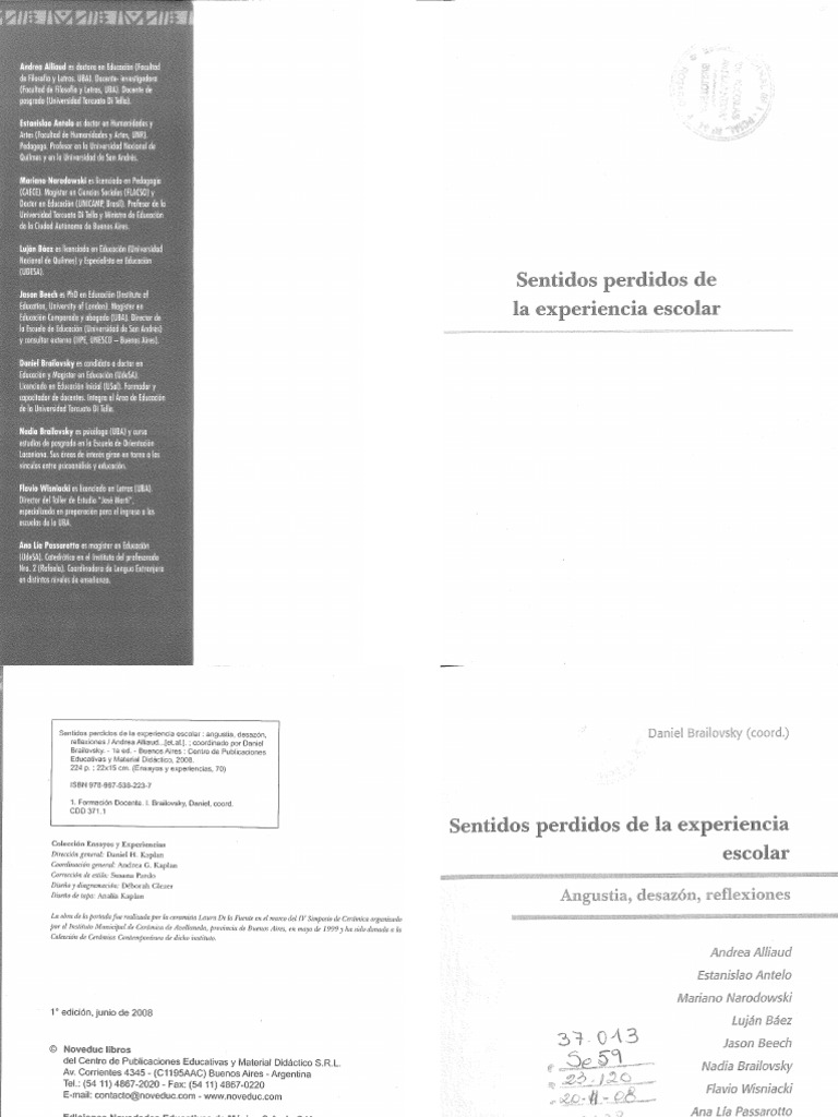 Brailovsky Daniel 2008 Introduccion Elcronograma Semanal de La Sen Orita Mariana y Cap.1 | PDF