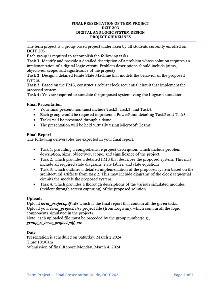 DCIT 203 Final Project Presentation Guide | PDF | Computer Engineering | Computer Science