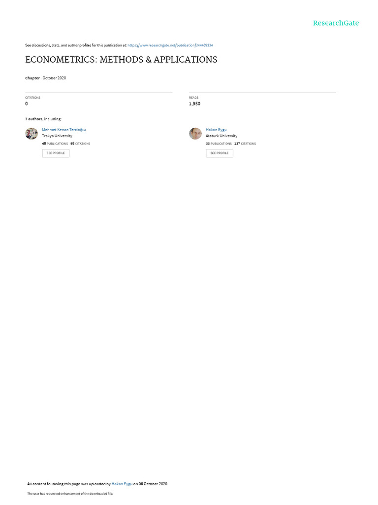 Econometrics Methods Applications | PDF | Moving Average | Statistics