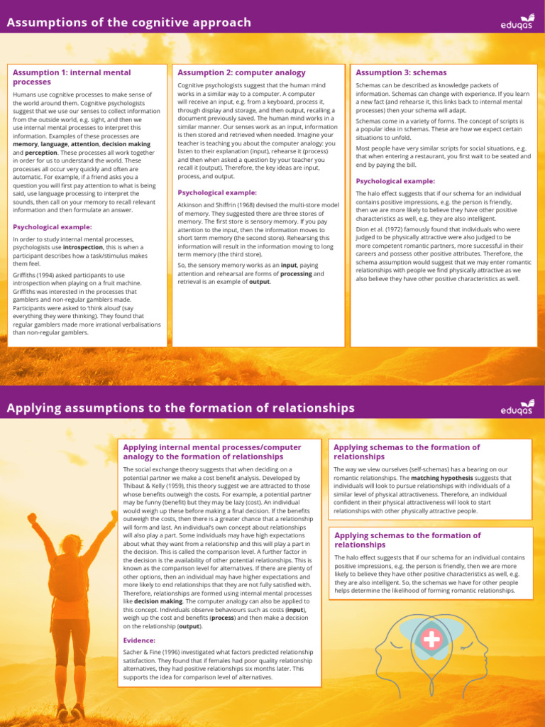 Assumptions and Relationship Cognitive-Eduqas | PDF | Schema ...