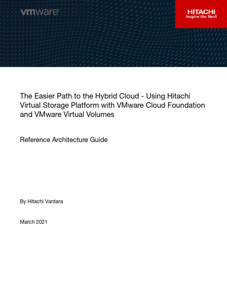 VMW The Easier Path Hybrid Cloud Using Hitachi Virtual Storage Platform Cloud Foundation Virtual ...