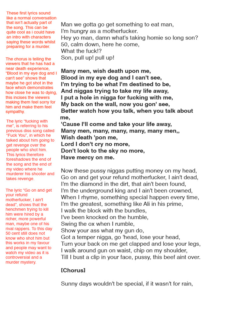 Many Men Lyrics | PDF | Mystery, Thriller & Crime Fiction | Poetry