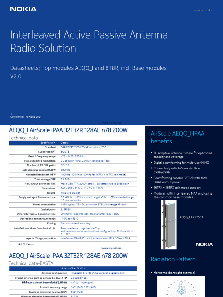 Nokia Interleaved Active Passive Antenna | PDF | Antenna (Radio ...