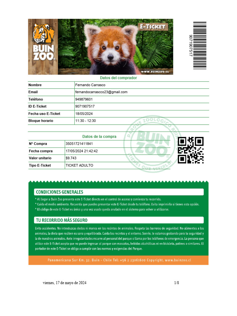 Ticket Buin Zoo | PDF