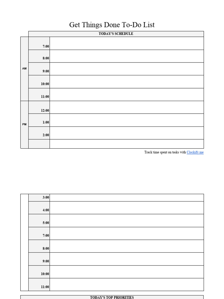 Get Things Done To-Do List | PDF