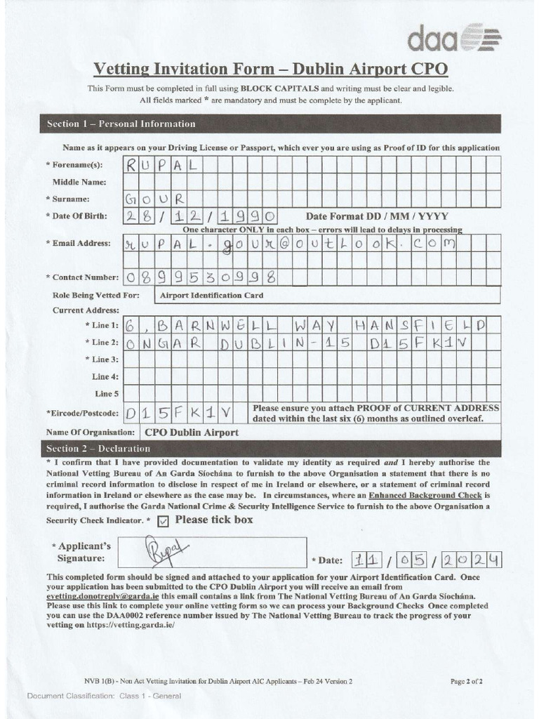 Vetting Invitation Form | PDF