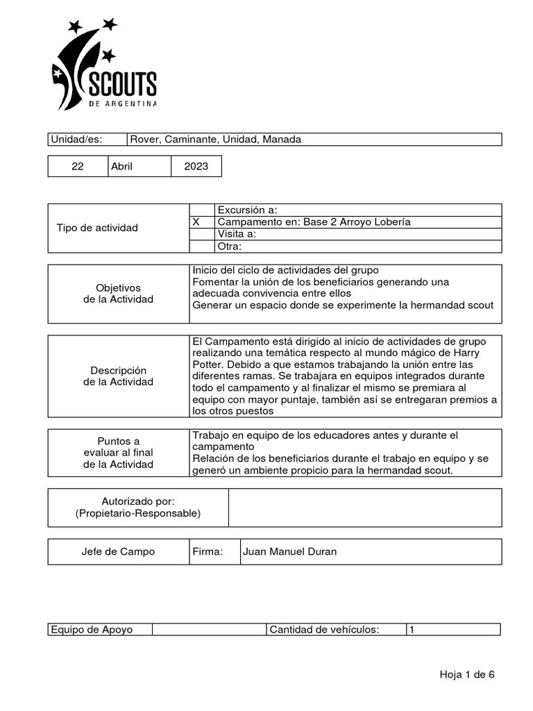 Campa Grupo Inicio 2024 | PDF