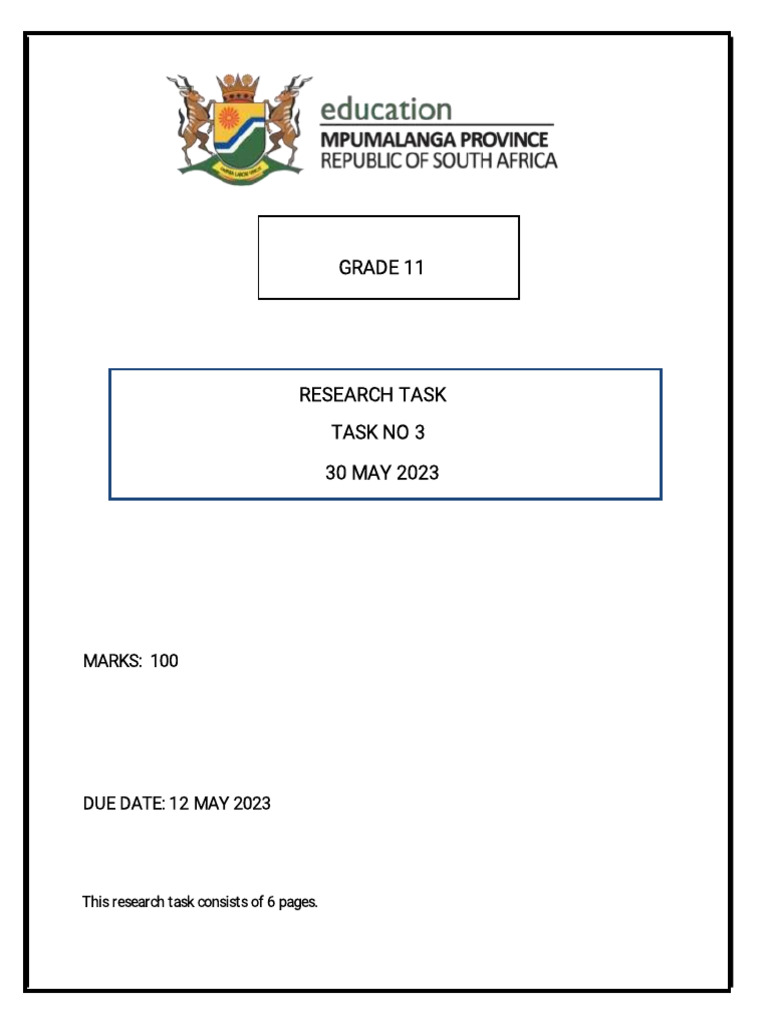 Geography Grade 11 Research Task 2023 | PDF Geography Grade 11 Research Task 2023 | PDF