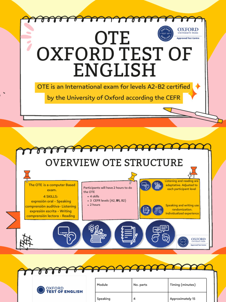 Presentación OTE Oxford Test of English | PDF | Multiple Choice ...