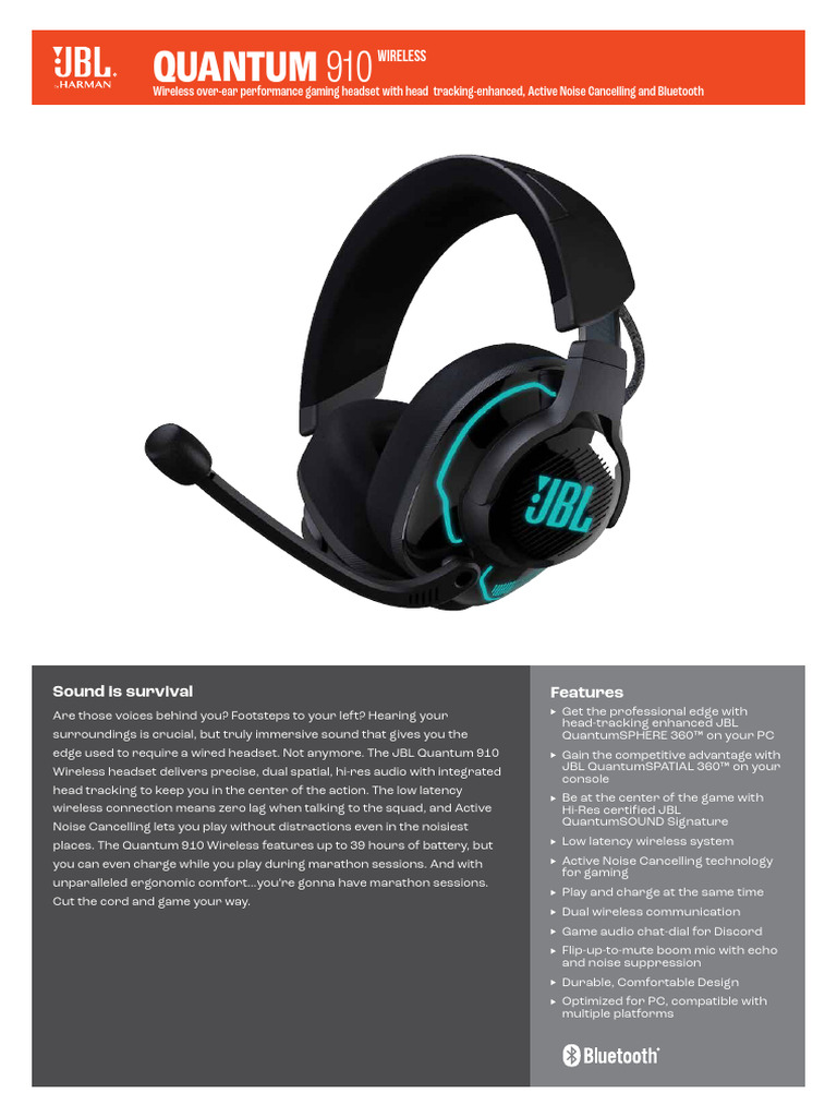 JBL - Quantum - 910 Wireless - Specsheet - EN | PDF | Microphone ...