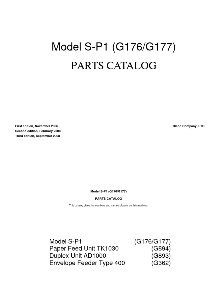 RICOH PARTS - sp4100 | PDF | Clutch | Manufactured Goods
