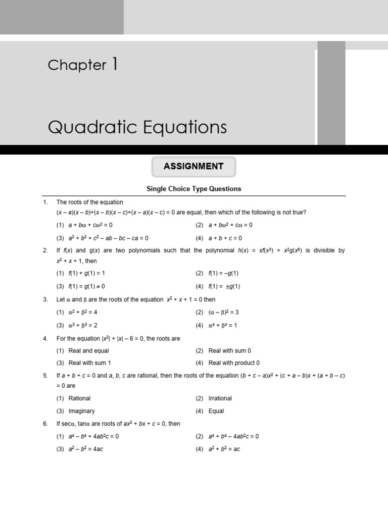 Quadratic Equations Final | PDF | Quadratic Equation | Abstract Algebra