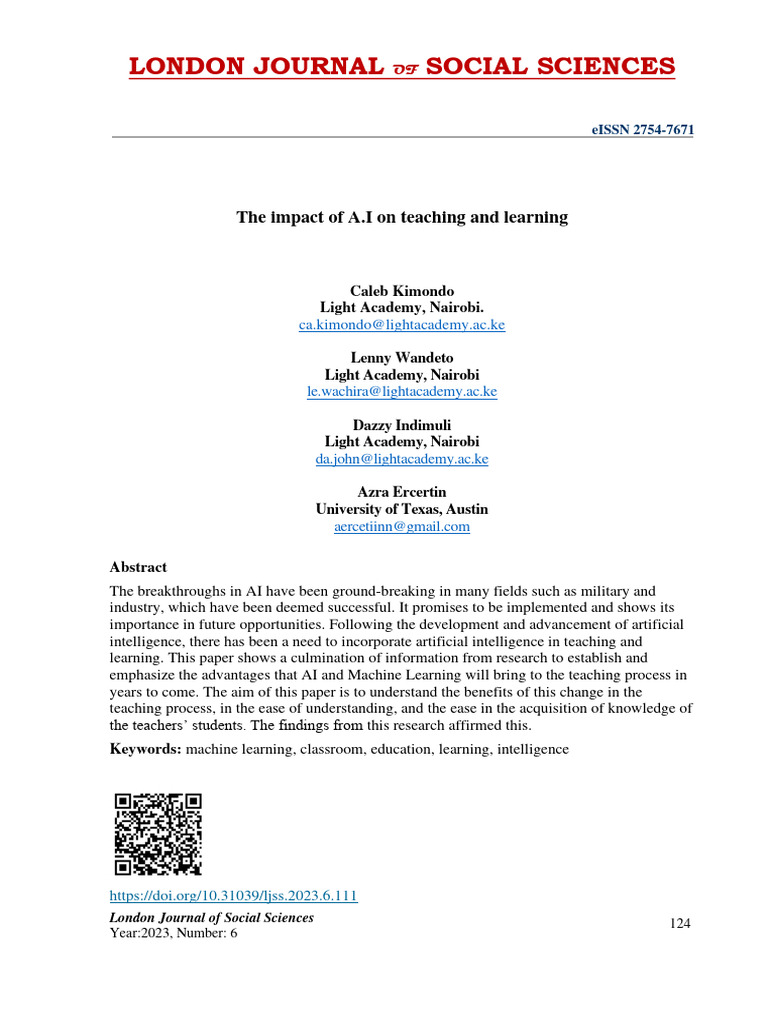 The Impact of AI On Teaching and Learning | Download Free PDF | Artificial Intelligence ...