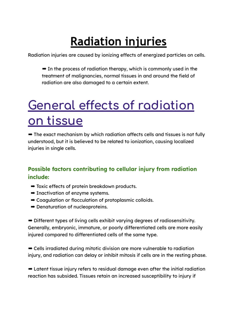 Understanding Radiation Injuries and Effects | PDF | Human Tooth ...