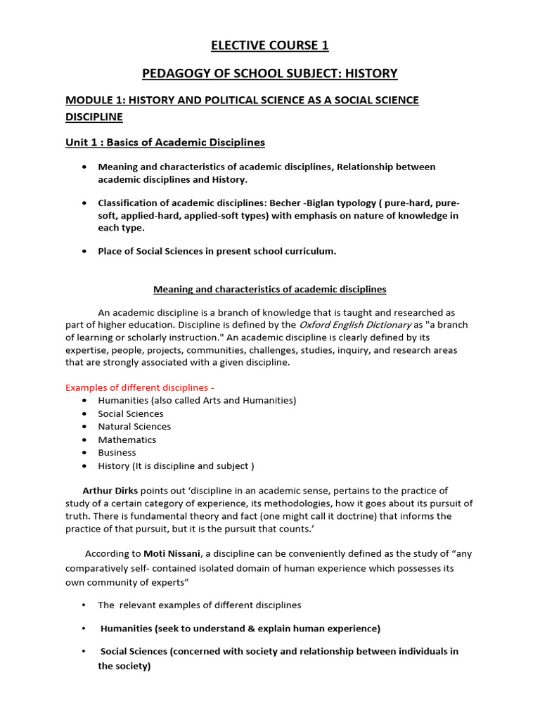 Understanding Academic Disciplines in History | PDF | Social Sciences ...