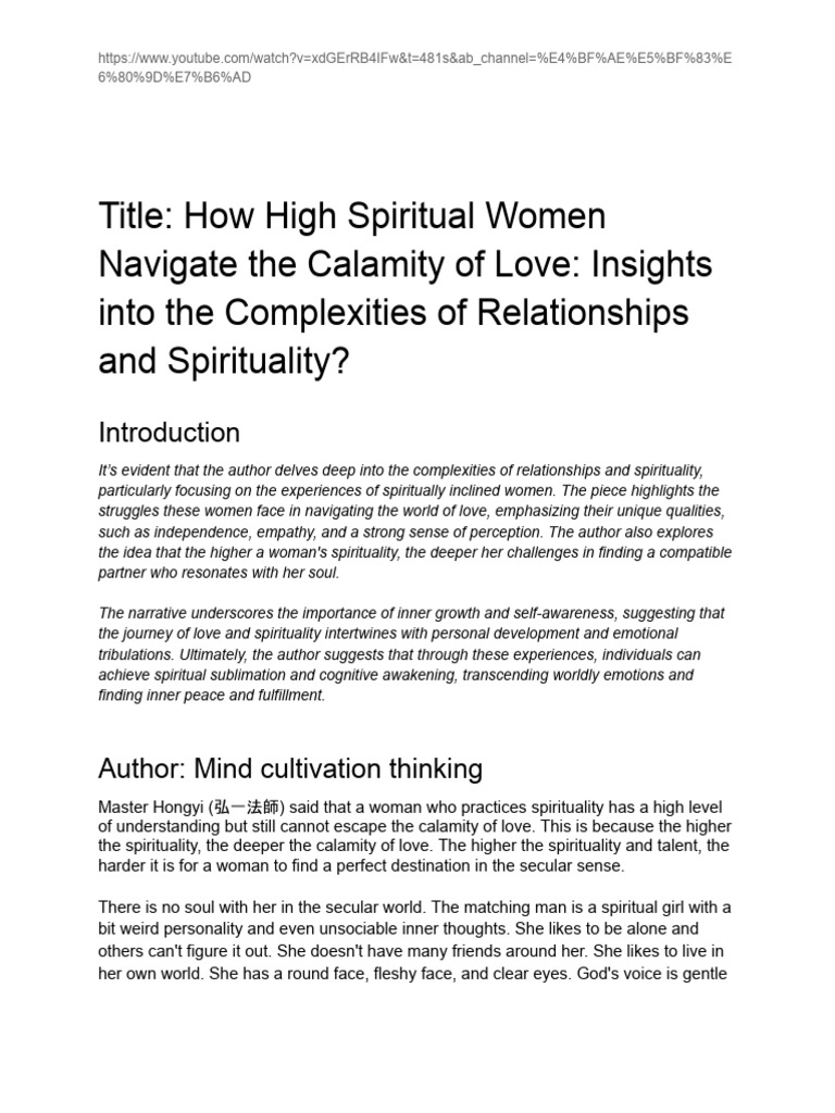 Why Do Girls With High Spirituality Still Struggle To Escape Love ...